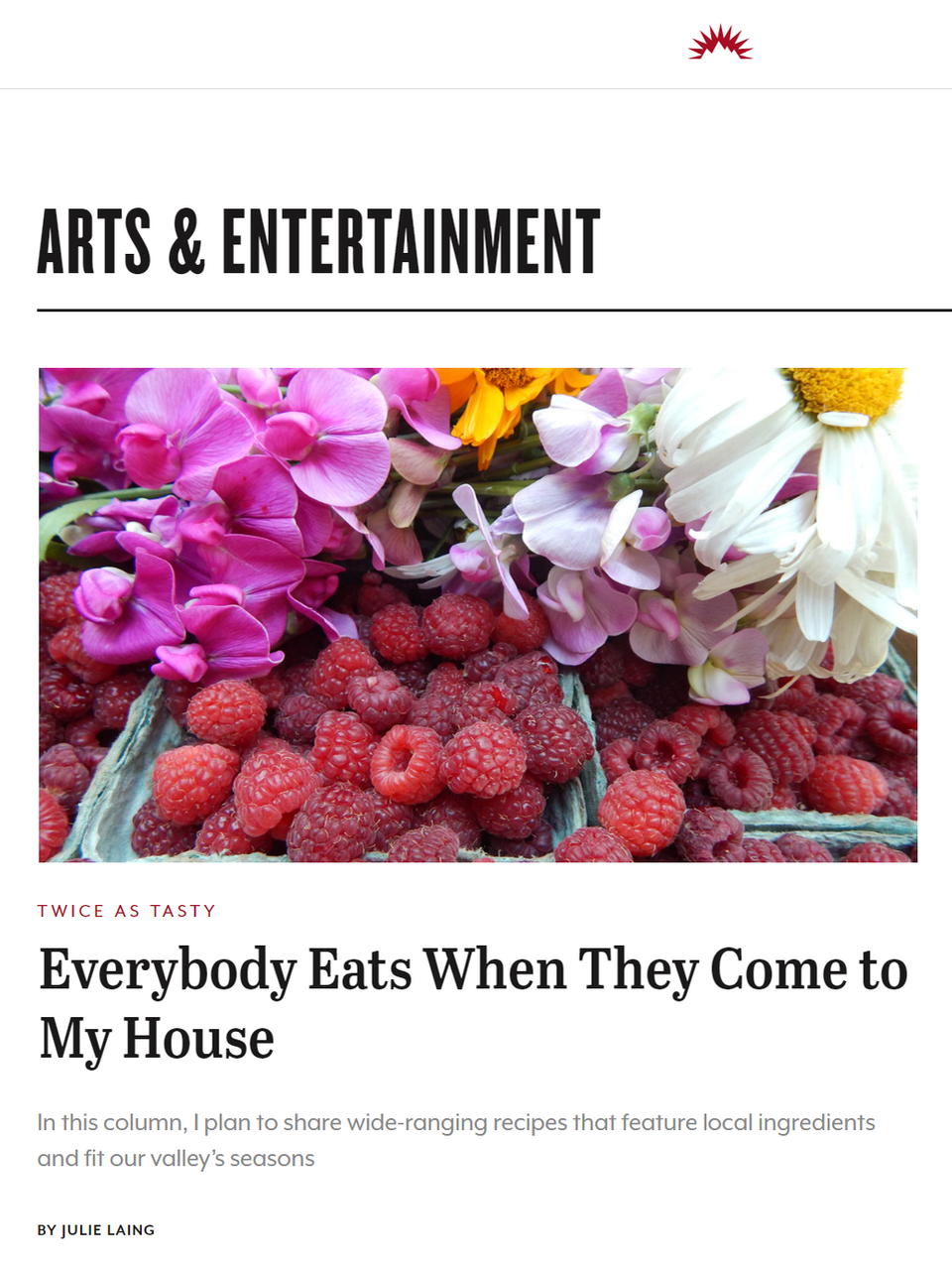 My New Food Column – Twice as Tasty