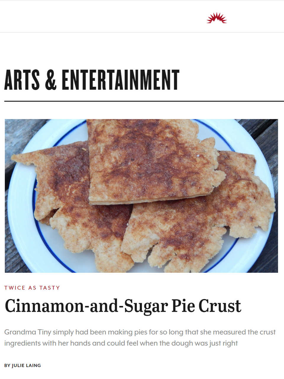 Cinnamon-and-Sugar Pie Crust – Twice as Tasty