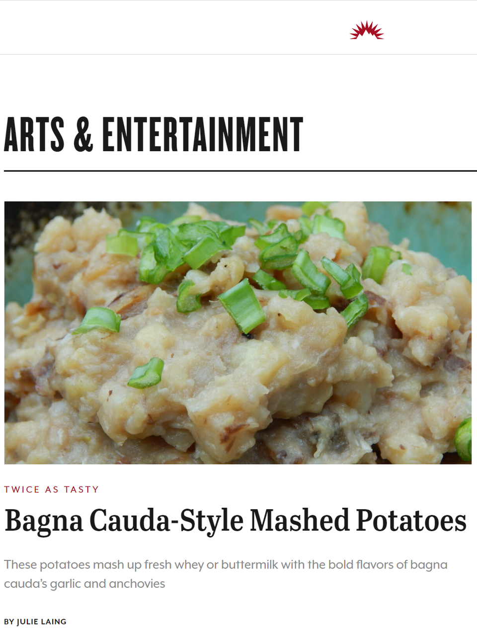 Bagna Cauda-Style Mashed Potatoes – Twice as Tasty