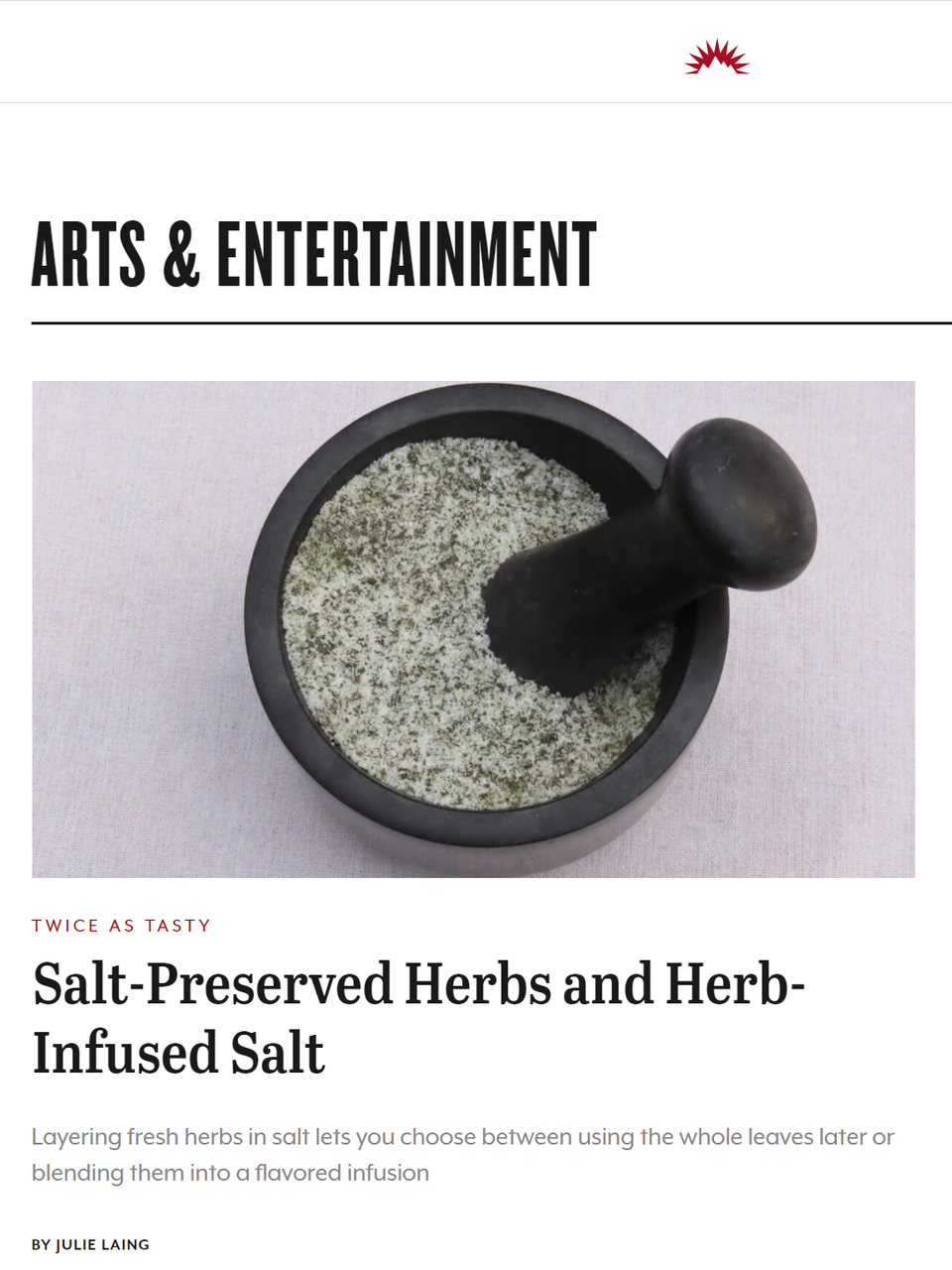 Salt-Preserved Herbs and Herb-Infused Salt – Twice as Tasty